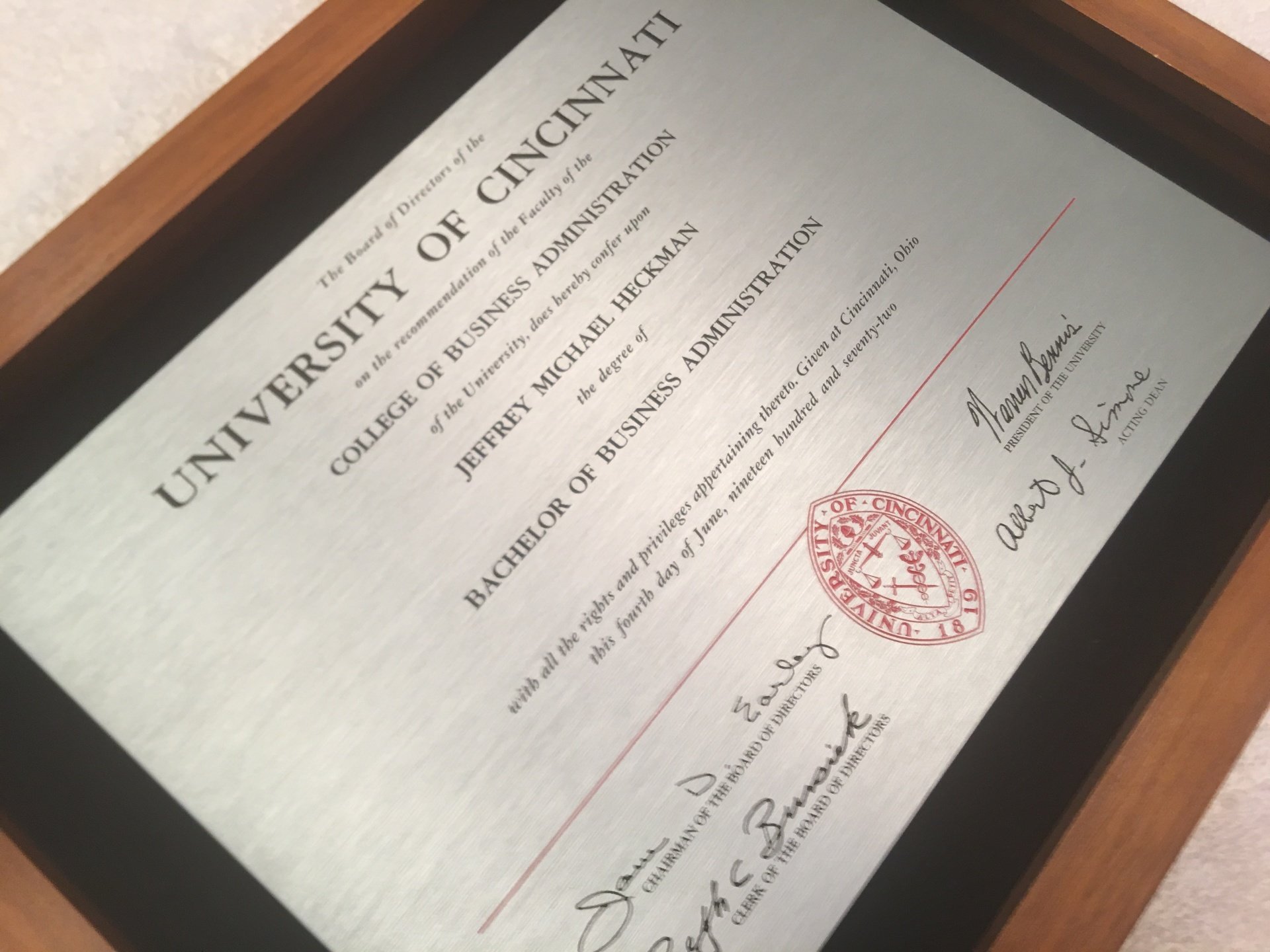 Diploma Shadowbox | VisionMark Nameplate Company